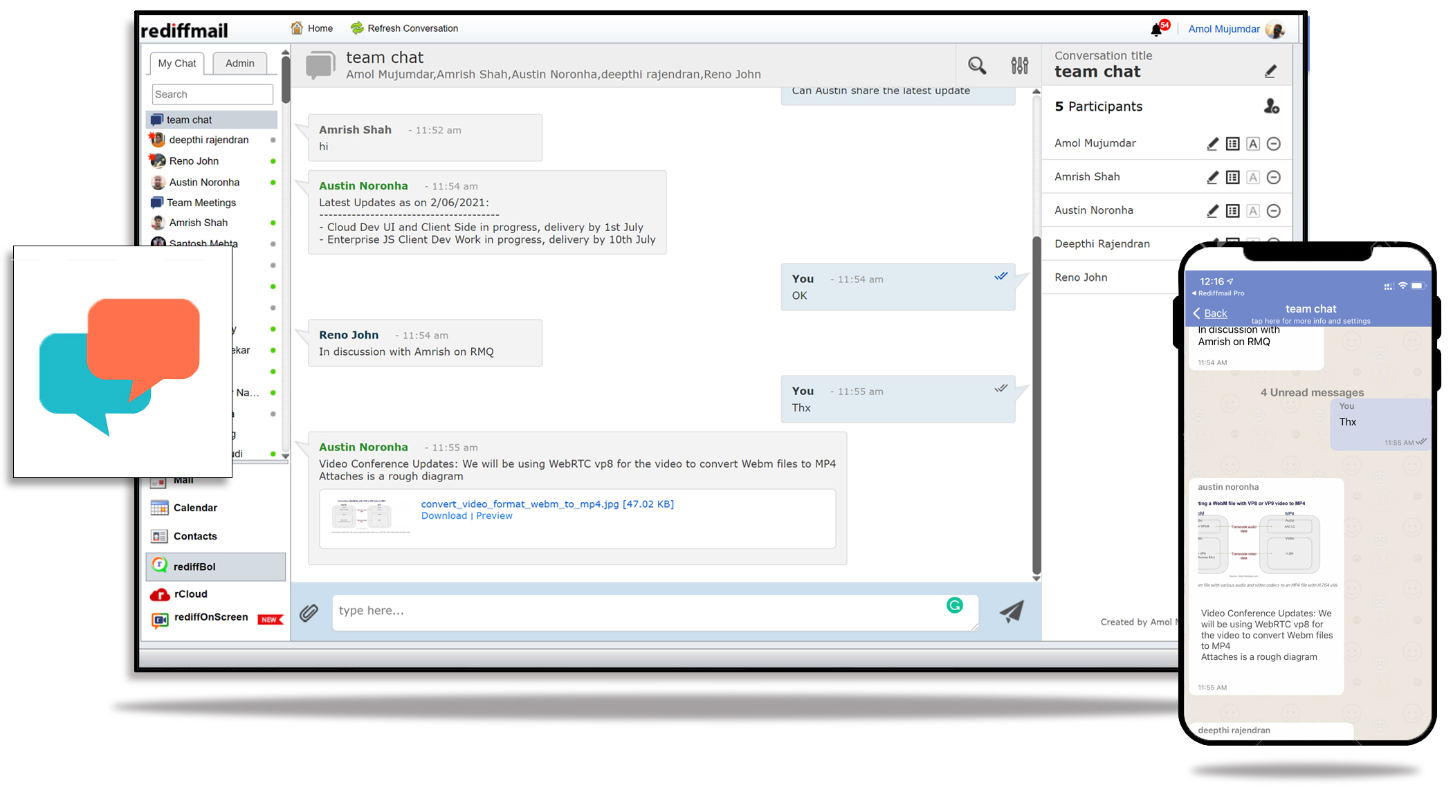 Enterprise Messenger - Rediffmail for Work